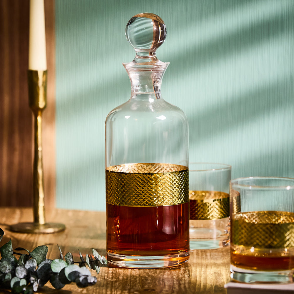 Diamond Embossed Decanter | Mid-Century Glassware | Evergreen Home ...