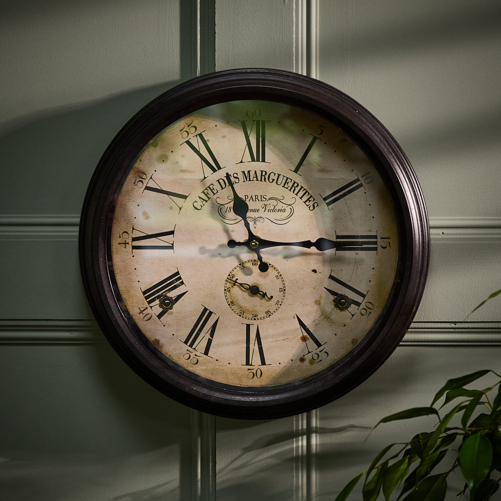 Parisian Wall Clock | Vintage Style Wall Decor | Evergreen Home Interiors